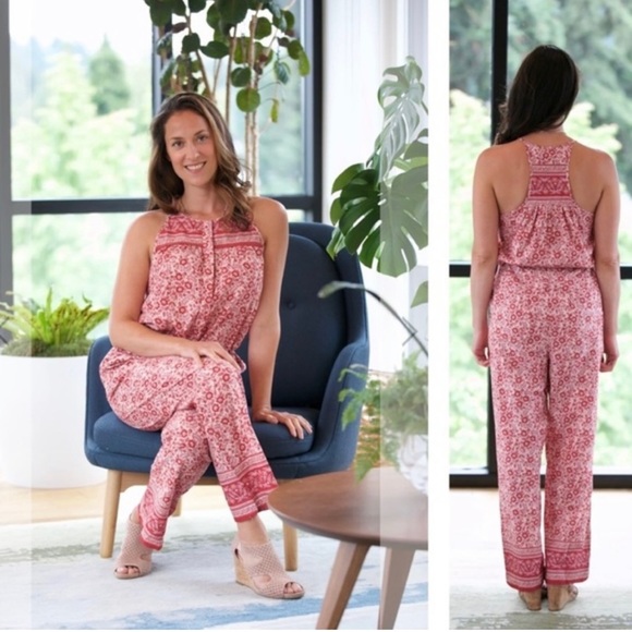 Faherty | Pants & Jumpsuits | Faherty Adella Pink Floral Printed Cotton ...